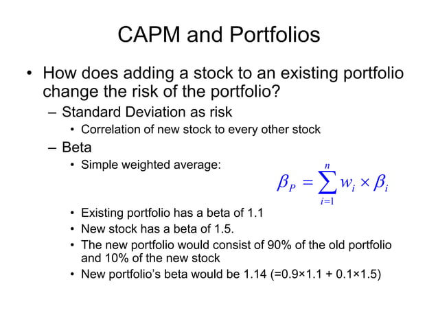 Portfolio theory and capm | PDF