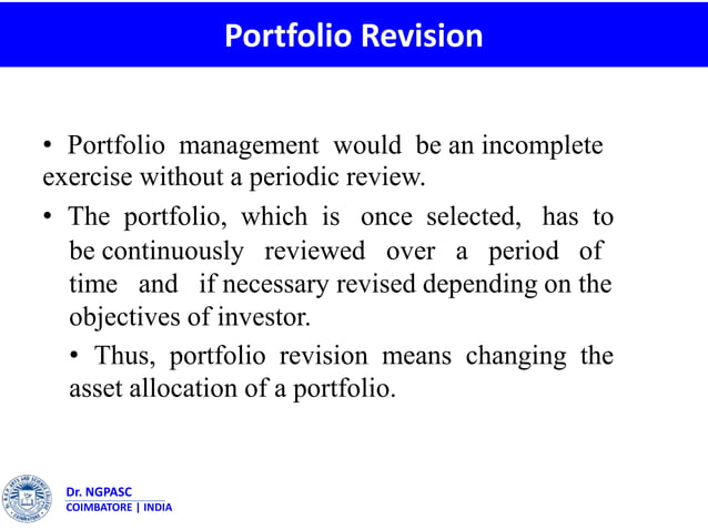 Portfolio theory and revision | PPT | Stocks and Bonds | Personal Investing