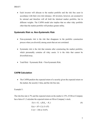 Portfolio theory chapter | PDF