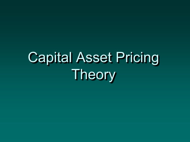 Portfolio Valuation - CAPM-APT.ppt