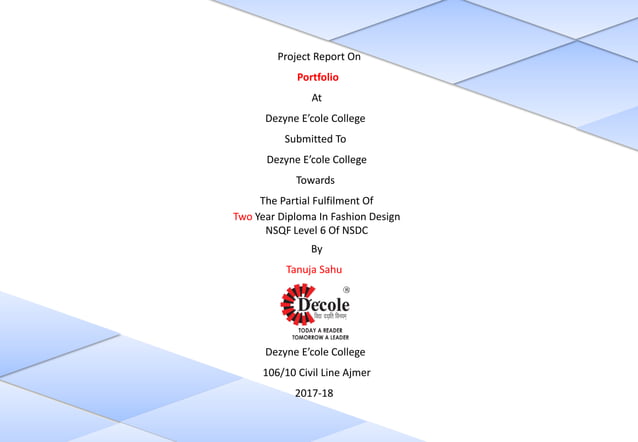 Tanuja Sahu,Fashion Design ,Dezyne E'cole College | PDF