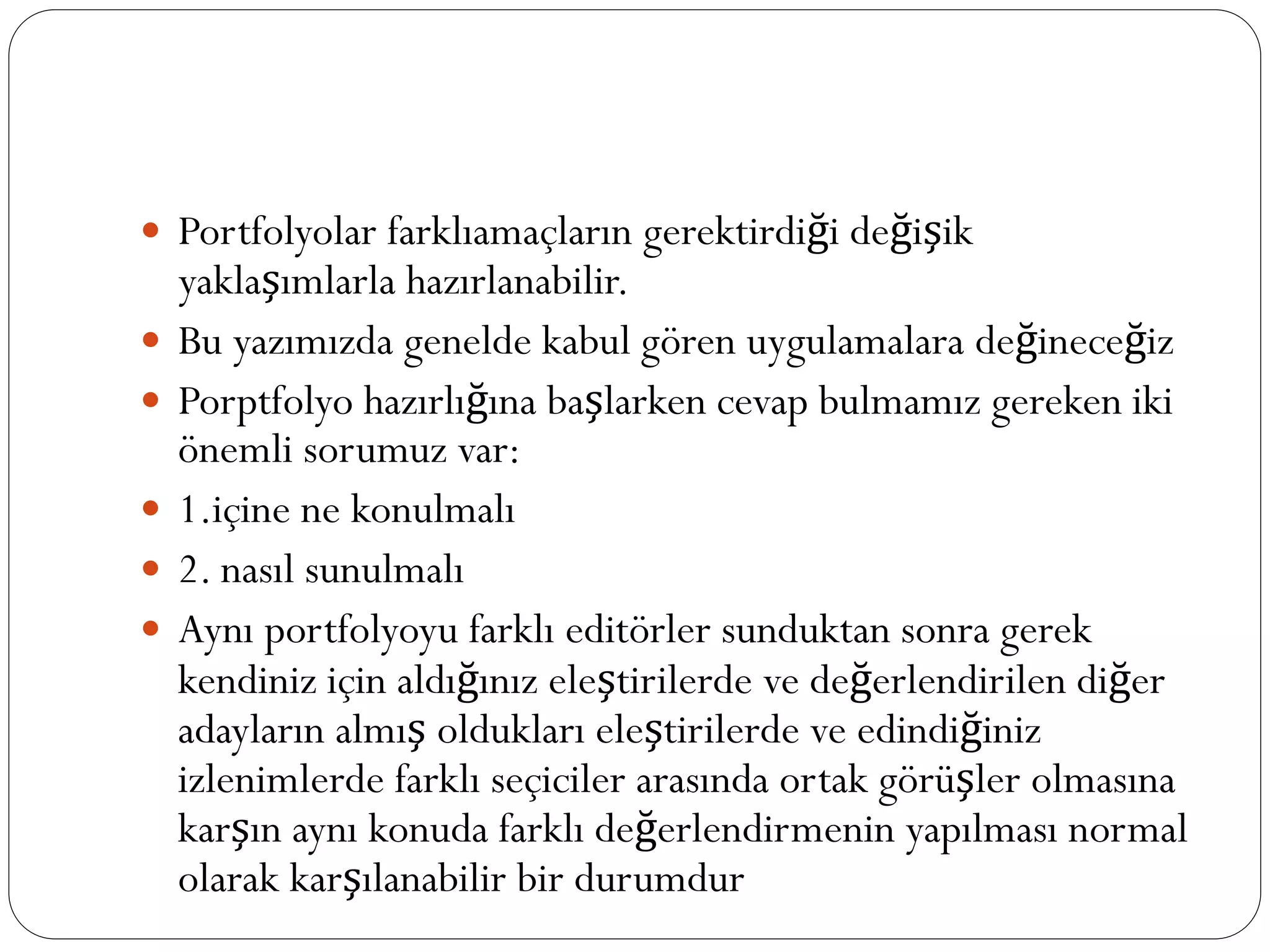 Portfolyo nasil hazirlanir hatice | PPTX