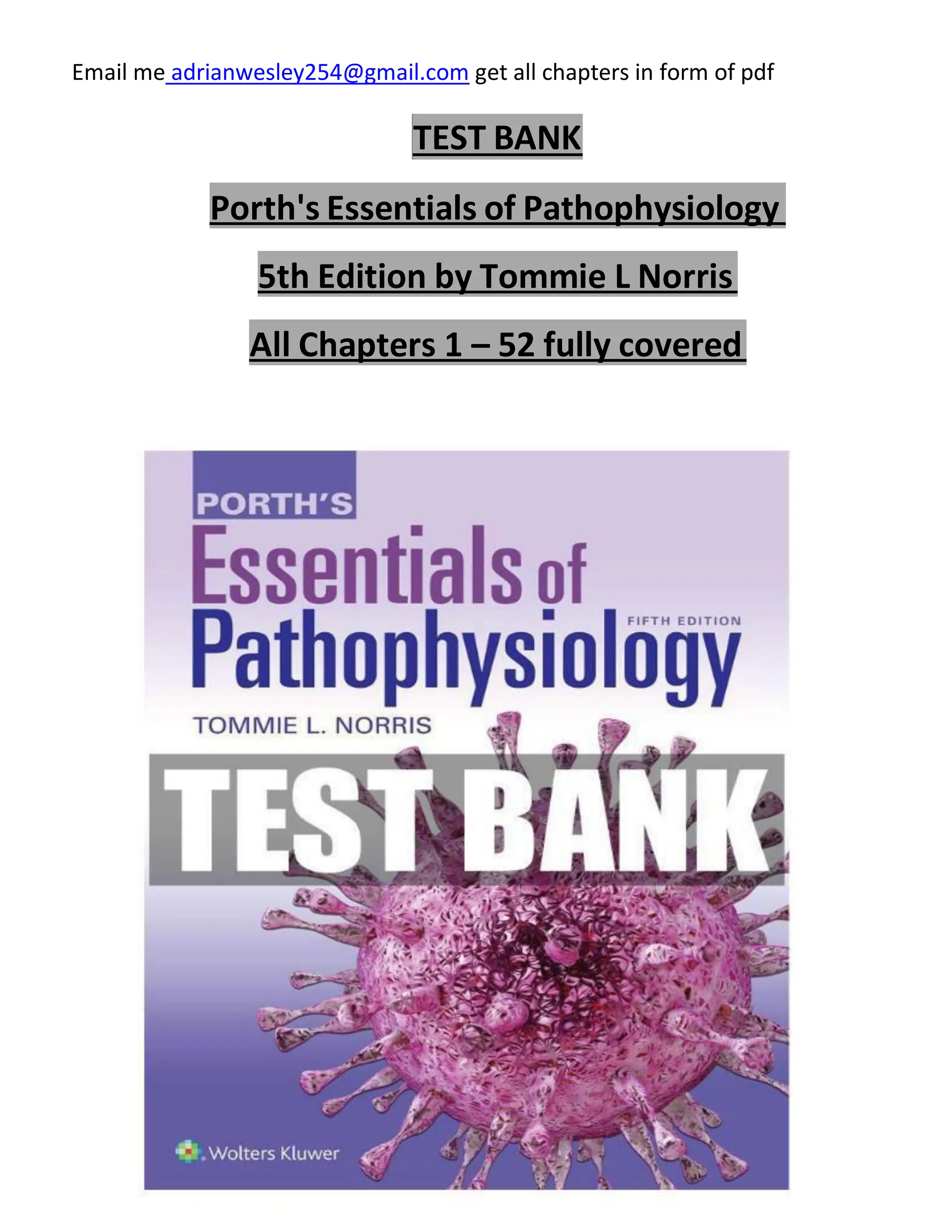 Porth s essentials of pathophysiology 5th edition by tommie norris | PDF