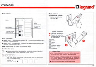 Portier audio Legrand - Mise en service et utilisation NT 65 577/01 | PDF