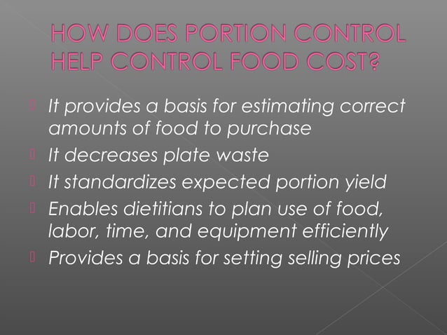 Portion control | PPT | Business | Business and Finance