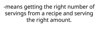 PORTION CONTROL POWERPOINT PRESENTATION 2024 | PPTX