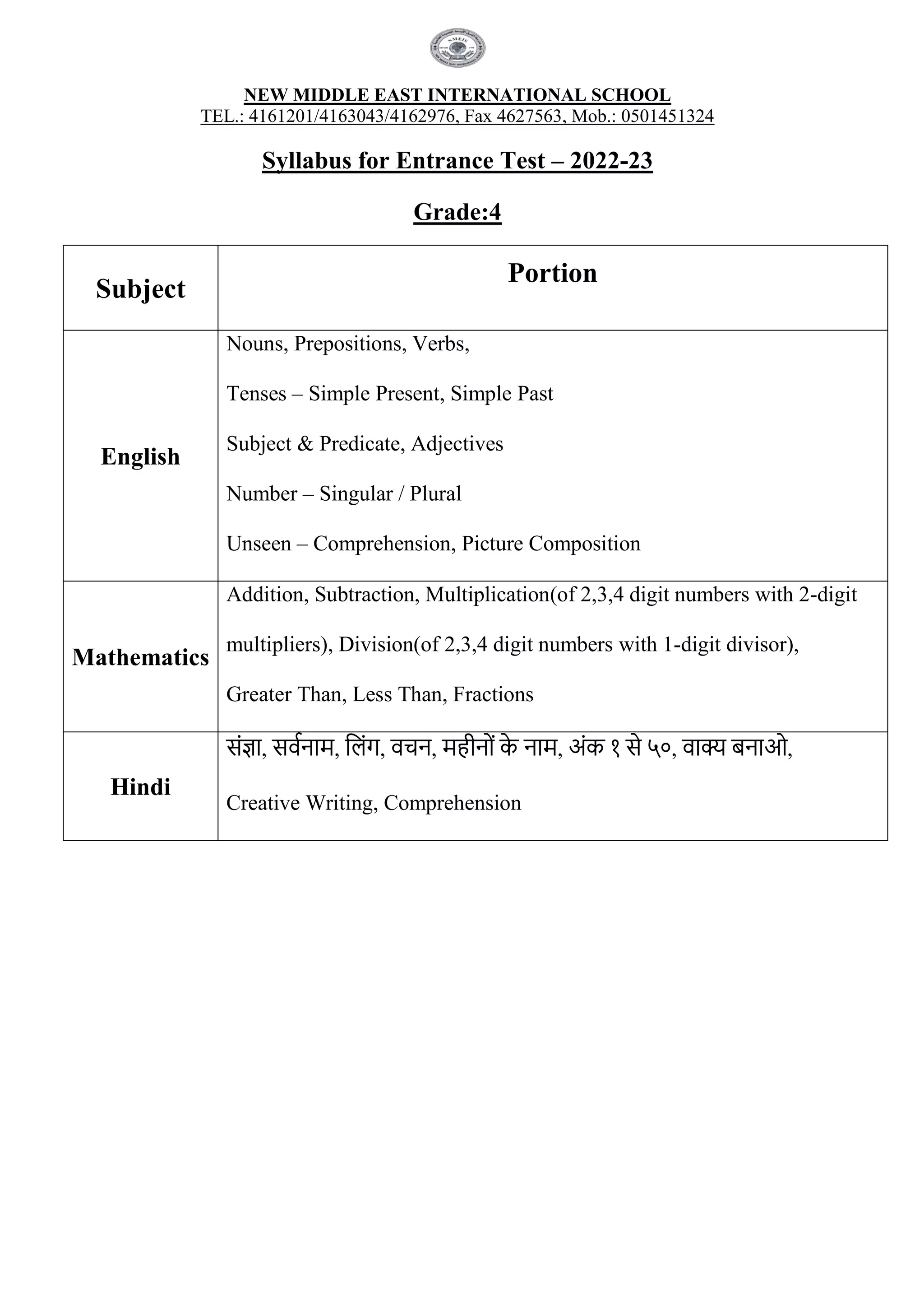Portion gr 4 6 cbse | PDF | Educational Assessment | Education