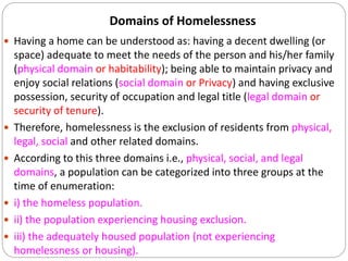 Portion Three Homelessness: Lecture Note.ppt