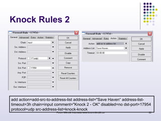 MikroTik Firewall : Securing your Router with Port Knocking | PDF | Computer Networking | Computing