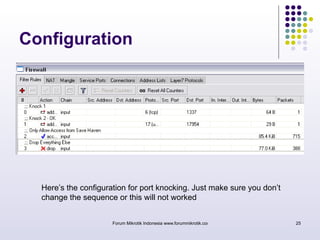 MikroTik Firewall : Securing your Router with Port Knocking | PDF | Computer Networking | Computing