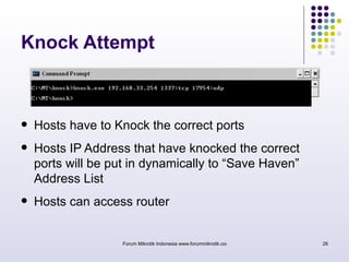 MikroTik Firewall : Securing your Router with Port Knocking | PDF | Computer Networking | Computing