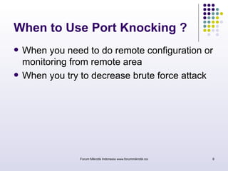 MikroTik Firewall : Securing your Router with Port Knocking | PDF