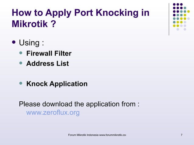 MikroTik Firewall : Securing your Router with Port Knocking | PDF | Computer Networking | Computing
