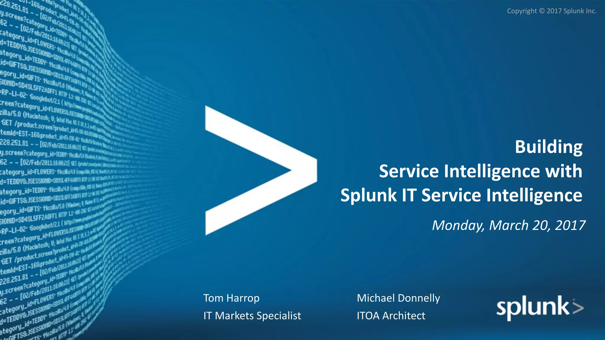 Building Business Service Intelligence with ITSI | PDF
