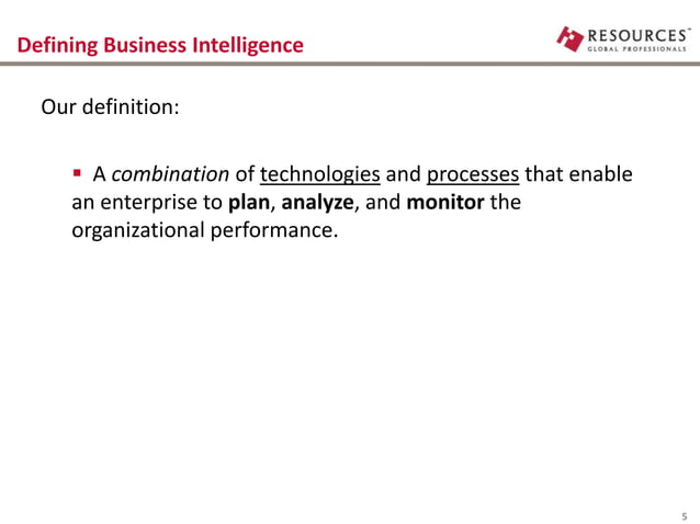 RGP Business Intelligence Overview | PPT