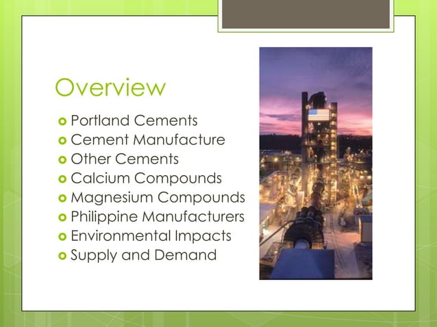 Portland Cements, Calcium and Magnesium Compounds | PPT