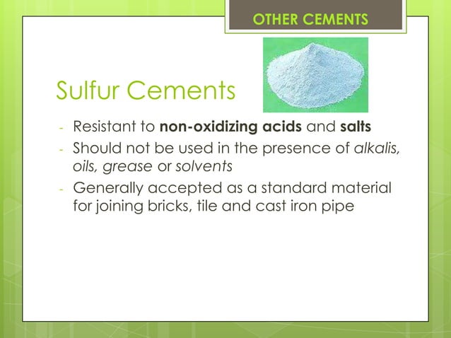 Portland Cements, Calcium and Magnesium Compounds | PPT