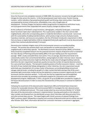 Deconstruction Report: Portland, Oregon November 2017 | PDF