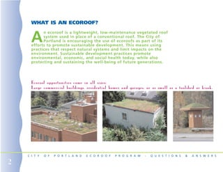 Eco Roofs Portland Oregon: Questions and Answers | PDF