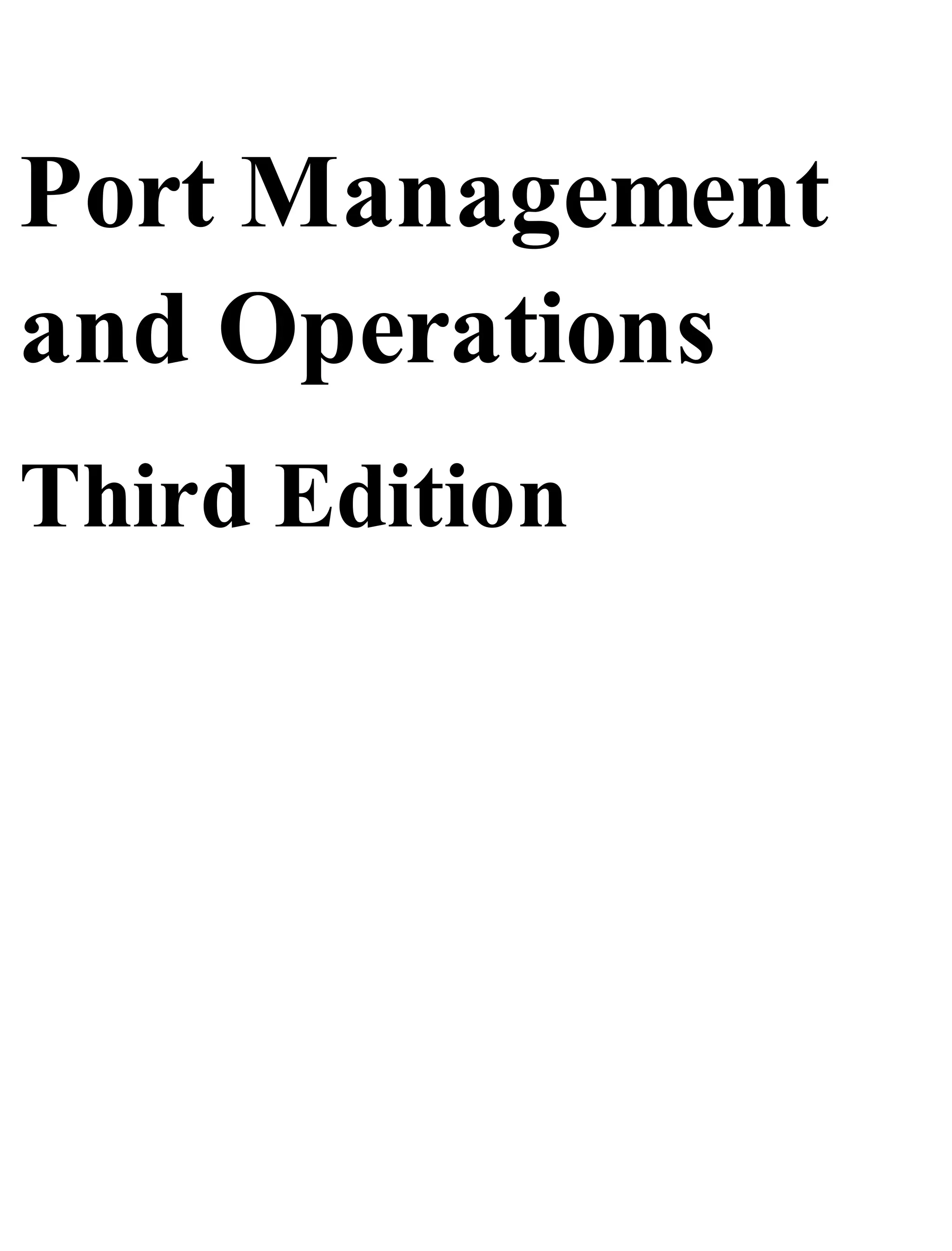 Port management and operations | PDF