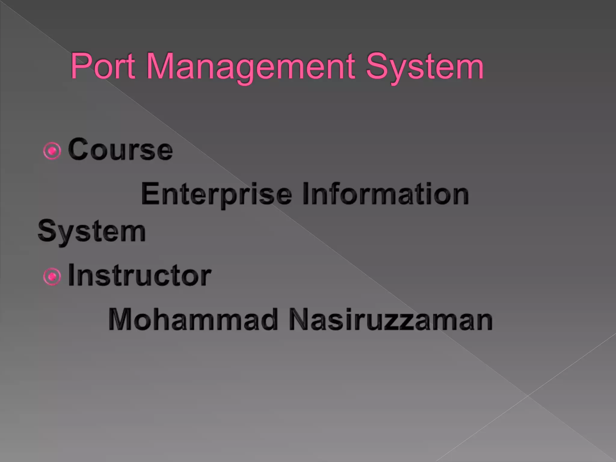 Port management System | PPTX