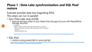 Disaster Recovery Synapse | PPTX | Databases | Computer Software and Applications
