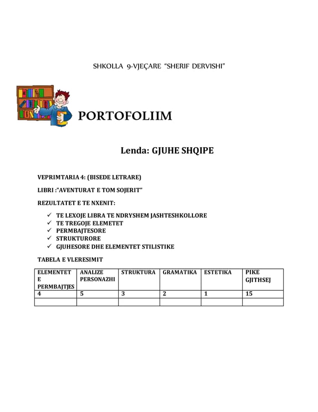 Portofoli i nxenesit | PDF