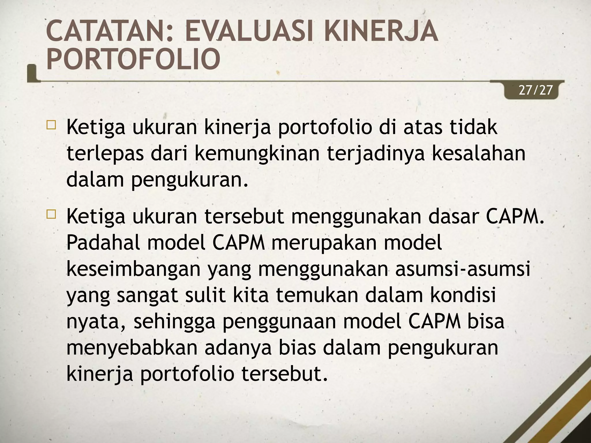 Portofolio investasi-bab-19-evaluasi-kinerja-portofolio | PPT