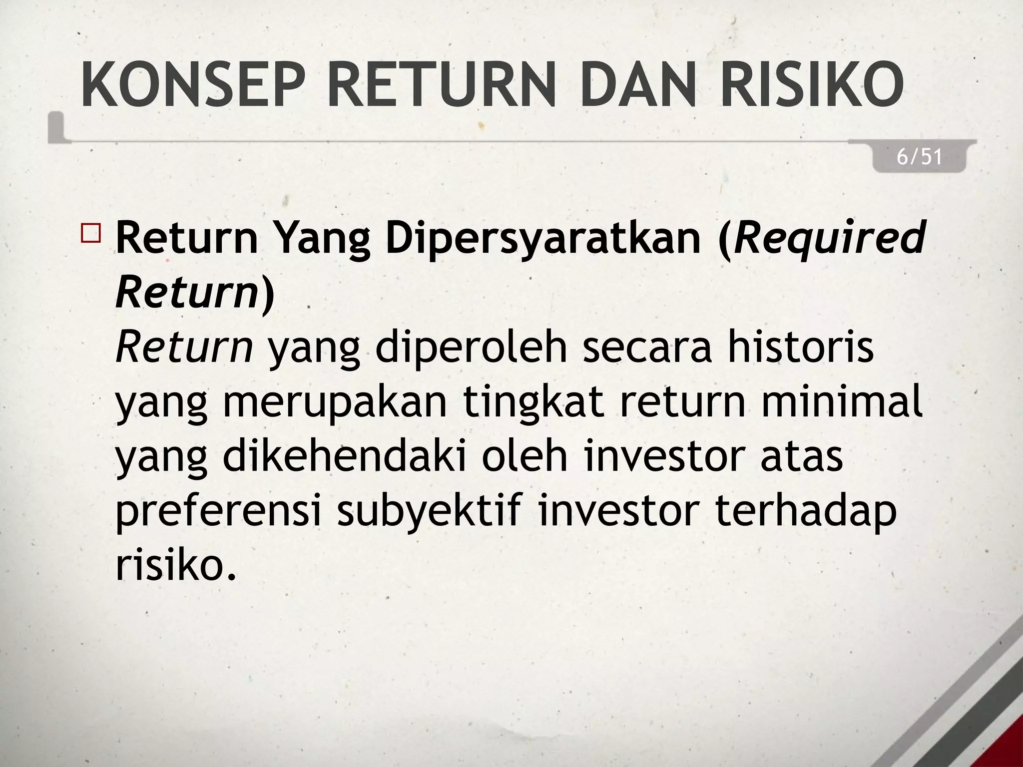 Portofolio investasi-bab-4-return-yang-diharapkan-resiko-portofolio | PPT