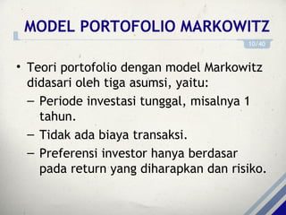 Portofolio investasi-bab-5-pemilhan-portofolio | PPT