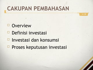 Portofolio & Investasi Bab 1 - Pengertian Investasi.ppt
