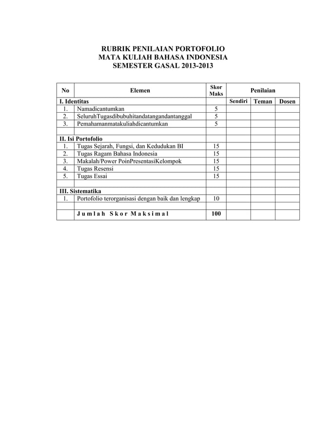 Portofolio mata kuliah farusa | DOCX