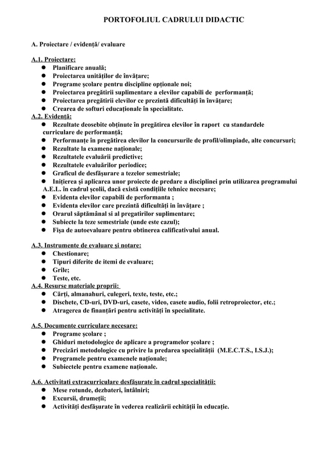Portofoliul cadrului didactic_model_consfatuiri_mate_2012 | PDF