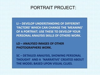 Portrait analysis skills | PPTX | Photography | Arts and Crafts
