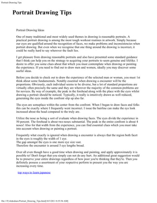 Portrait drawing tips | PDF