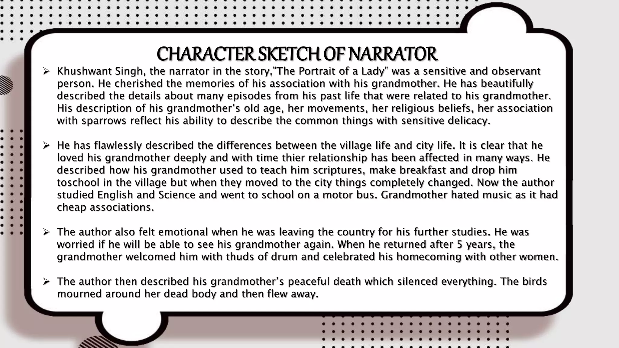 Portrait of a Lady ppt Parevartan School | PPT