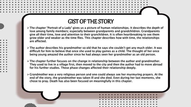 Portrait of a Lady ppt Parevartan School | PPT