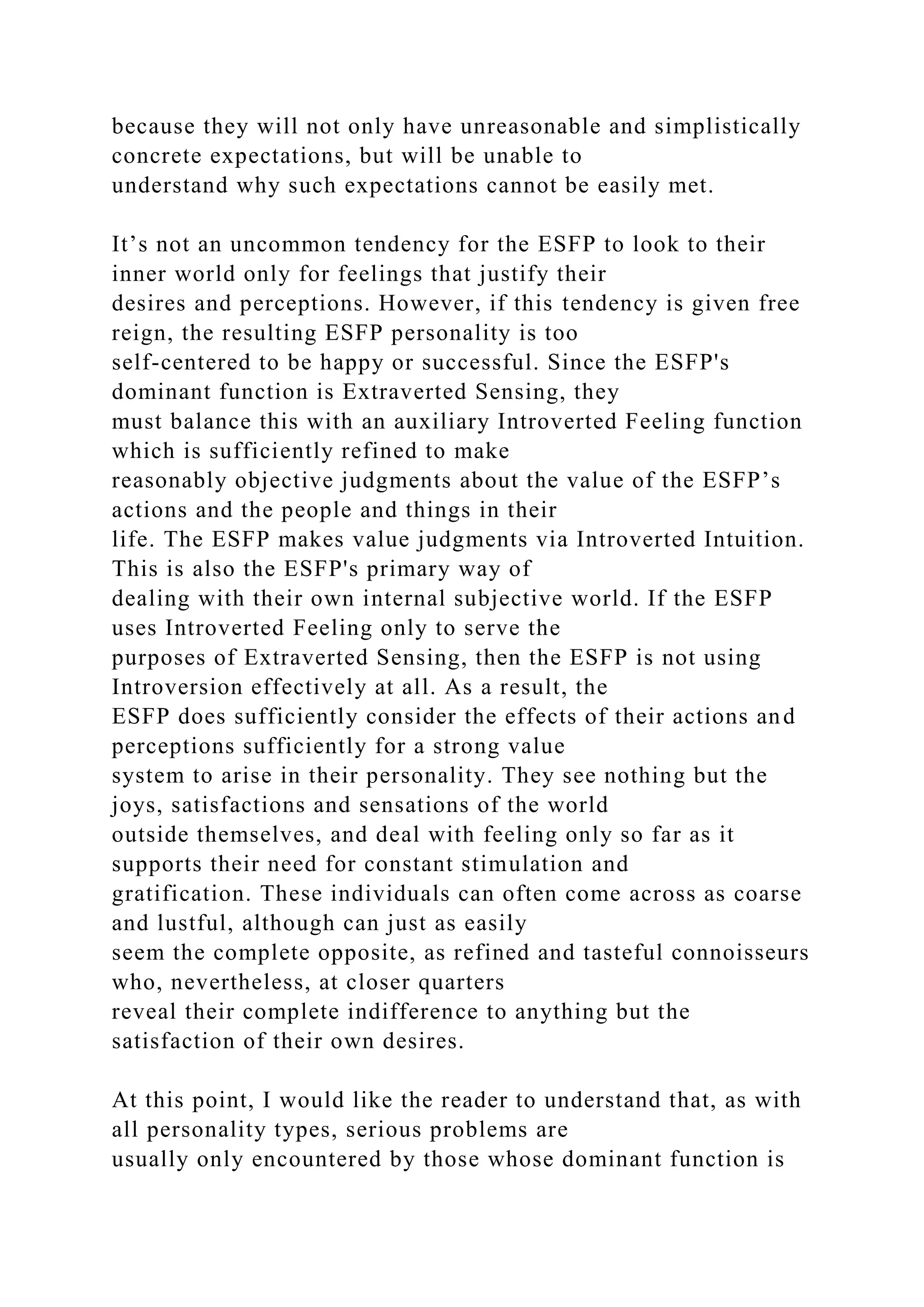 Portrait of an ESFP - Extraverted Sensing Feeling Perceiving .docx ...