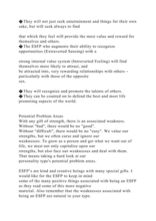 Portrait of an ESFP - Extraverted Sensing Feeling Perceiving .docx