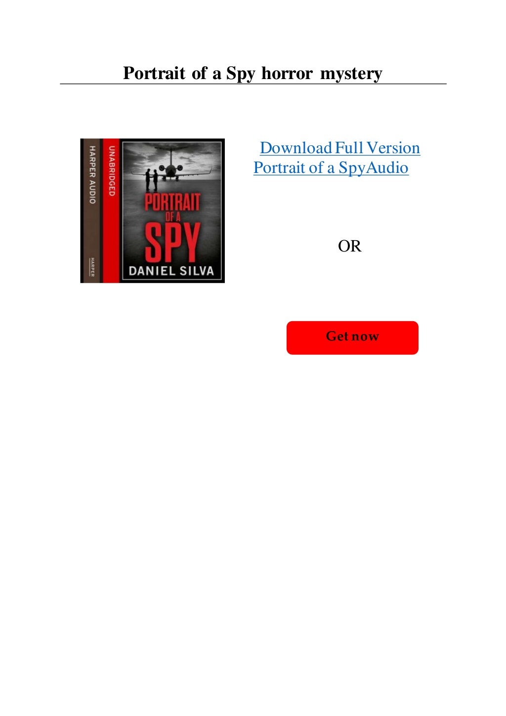 Portrait of a Spy horror mystery