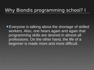 Portrait Biondis programming school | PPT