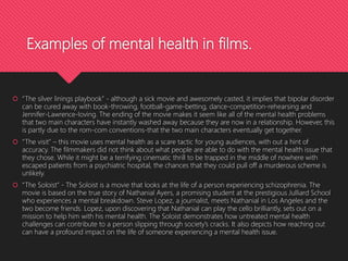 Portrayal of mental illness in the media, | PPTX