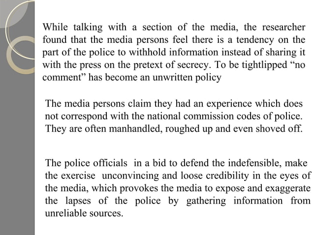 Portrayal of the Image of Police in Media A study | PPT