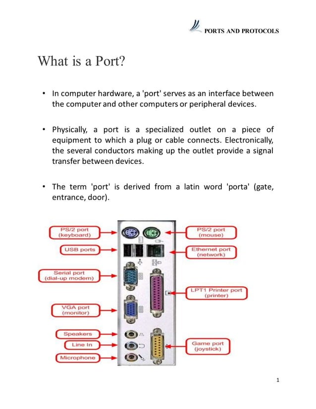 Ports and protocols | PDF
