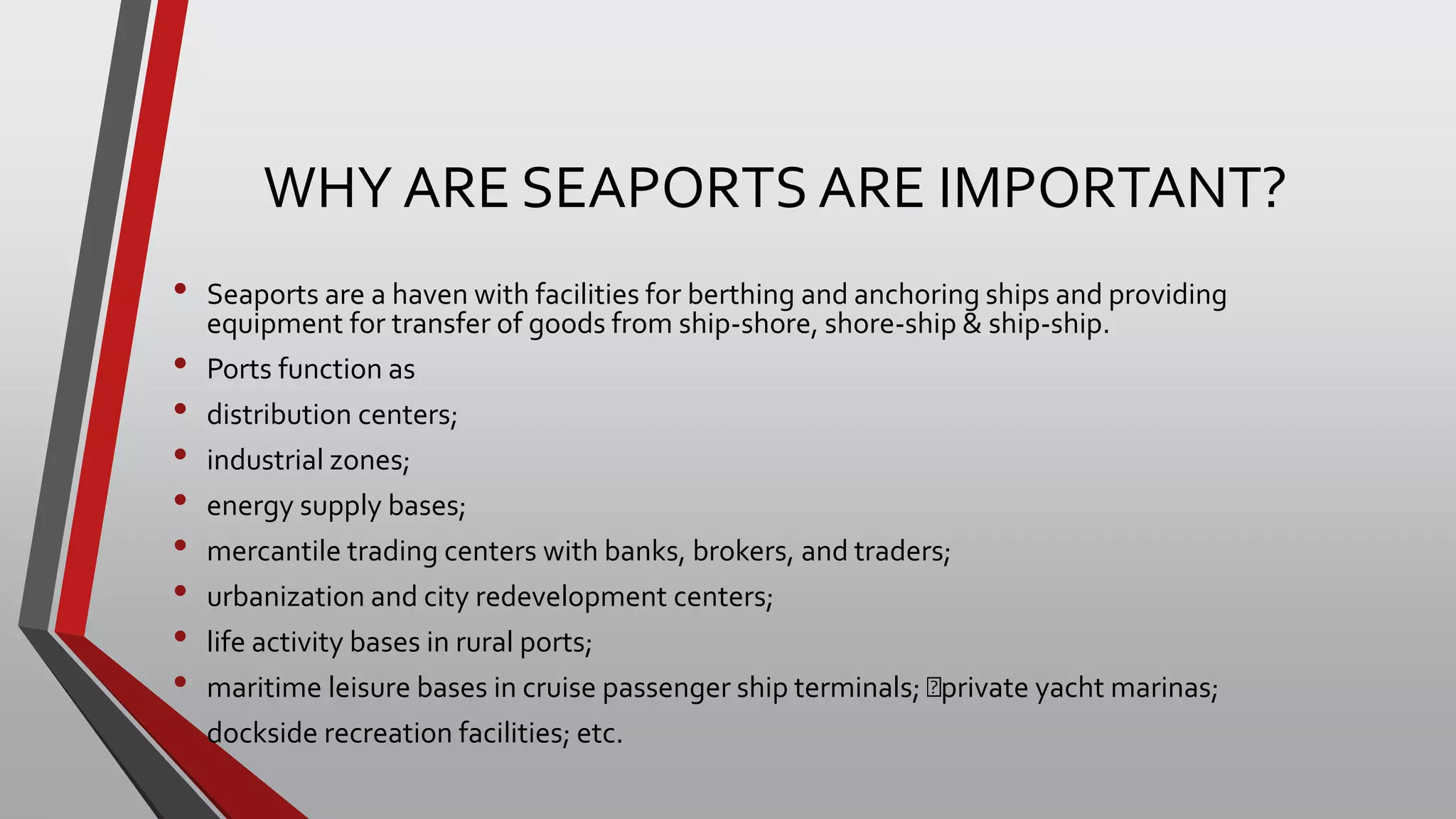 Ports and harbours | PPTX