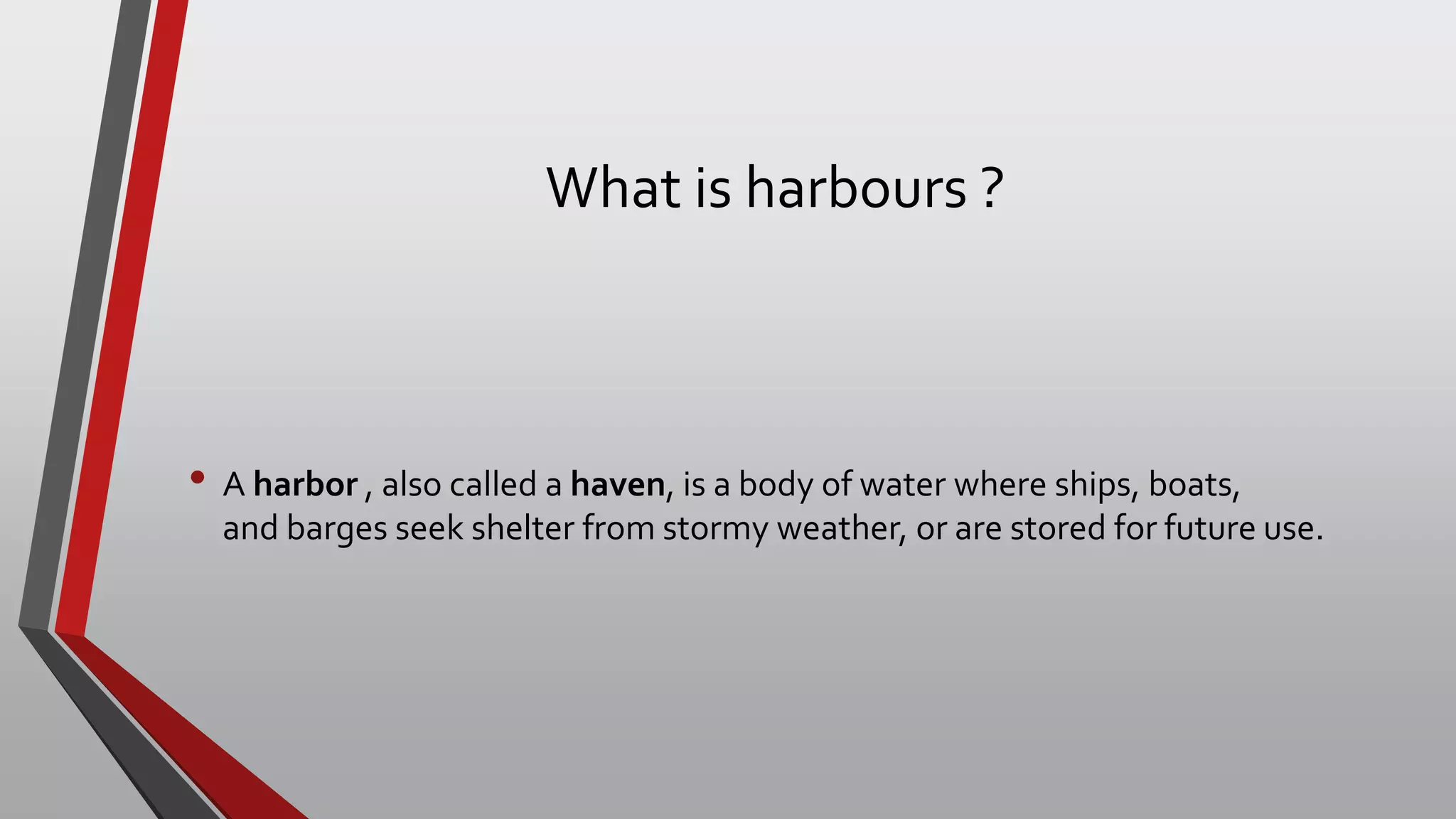 Ports and harbours | PPTX | Cruises | Travel Type