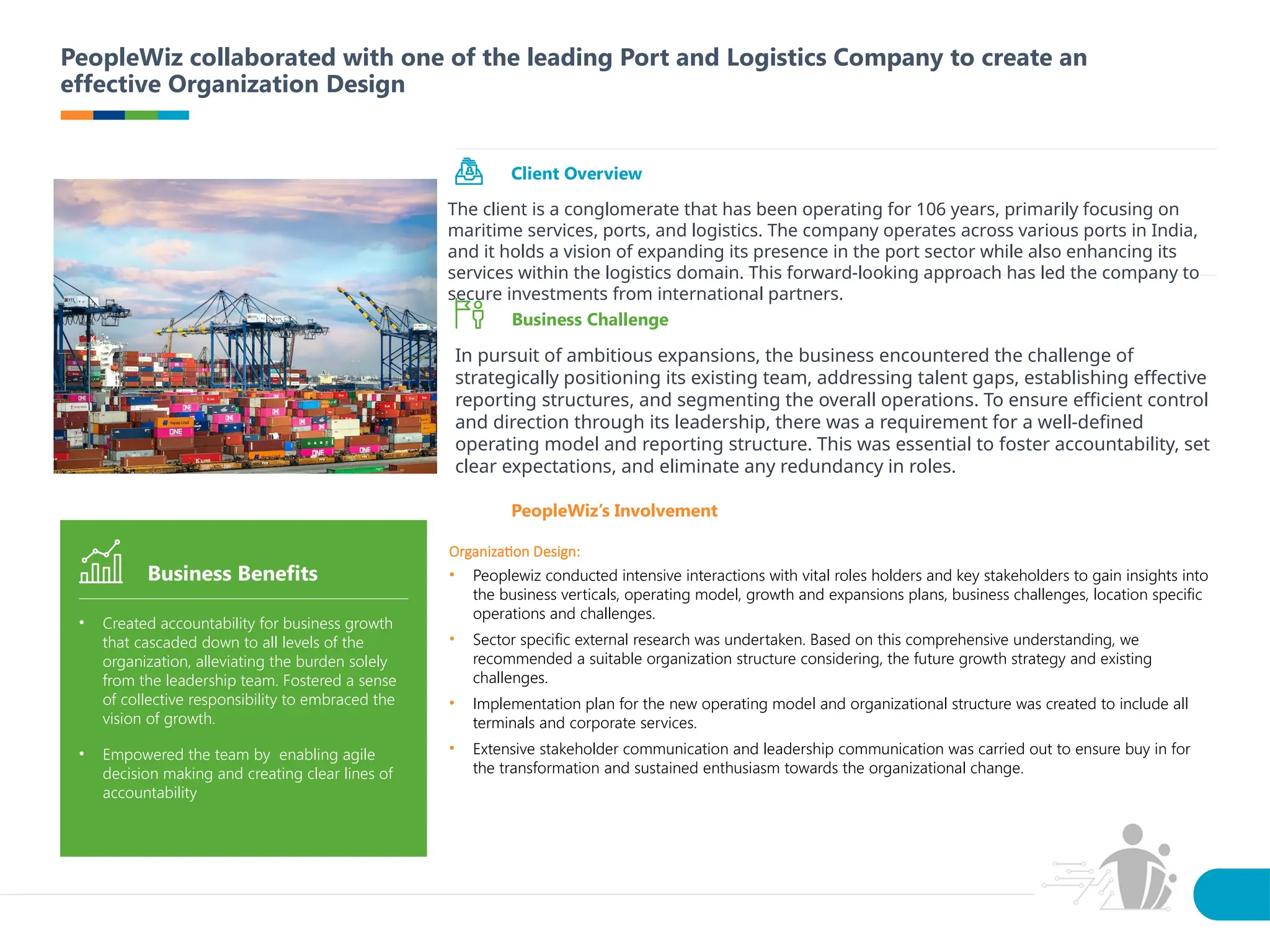 Organisation Design for Ports and Logistics Company. | PPTX