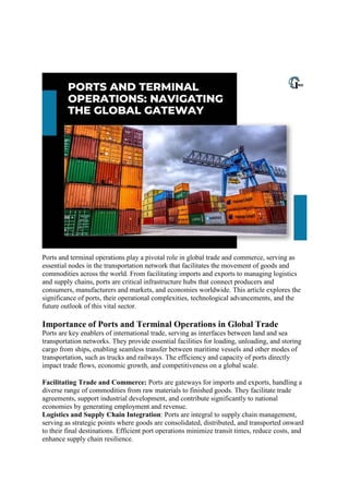 Ports and Terminal Operations: Importance, Technological Advancements ...