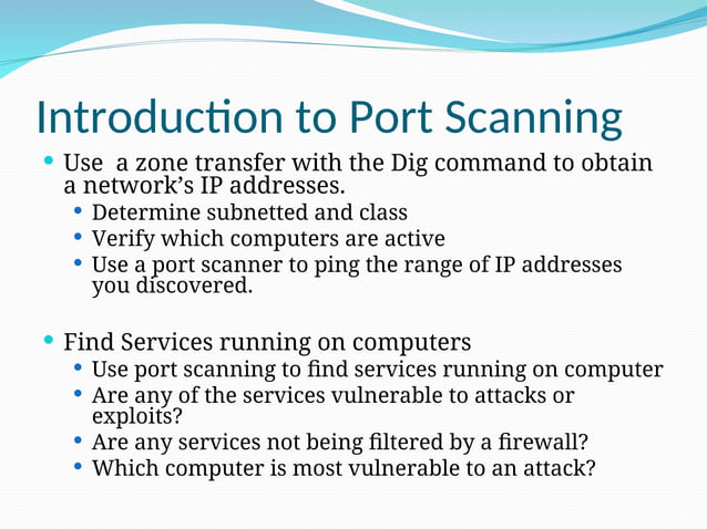 Port Scanning in computer networks with .ppt