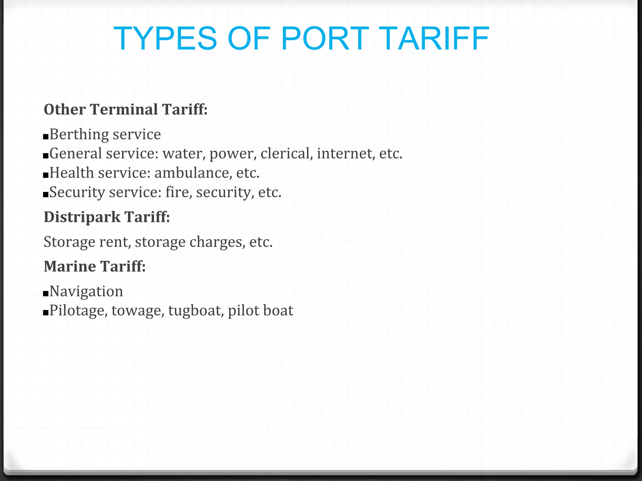 Port tariff | PDF